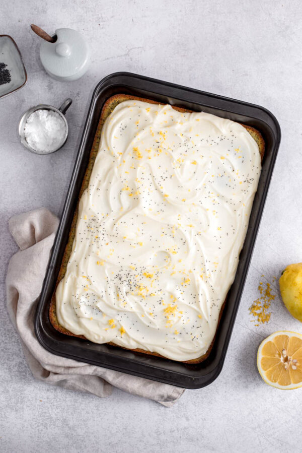 Citronkage med birkes og cream cheese glasur