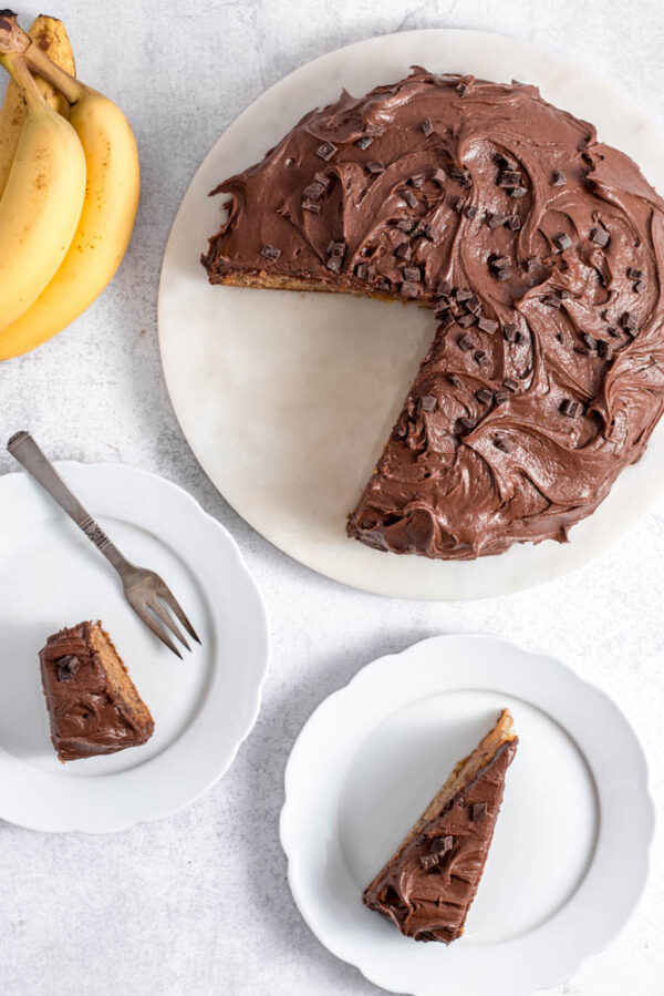 Banankage opskrift med Nutella cream cheese glasur